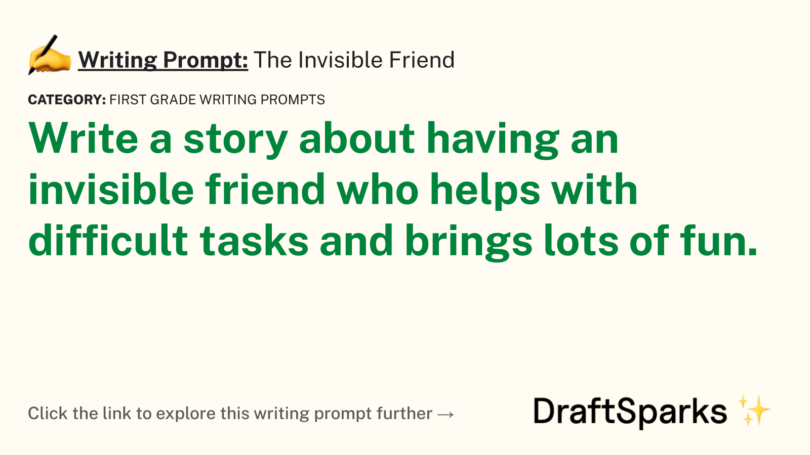 Writing Prompt: The Invisible Friend • DraftSparks Writing Prompt: The Invisible Friend • DraftSparks