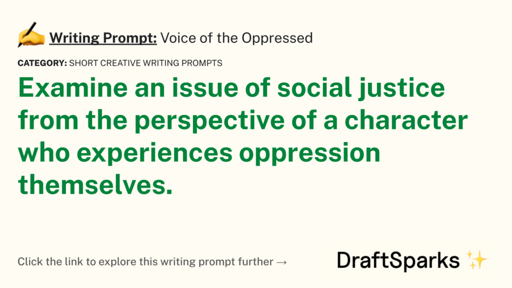 16+ 'Social justice' Writing Prompts